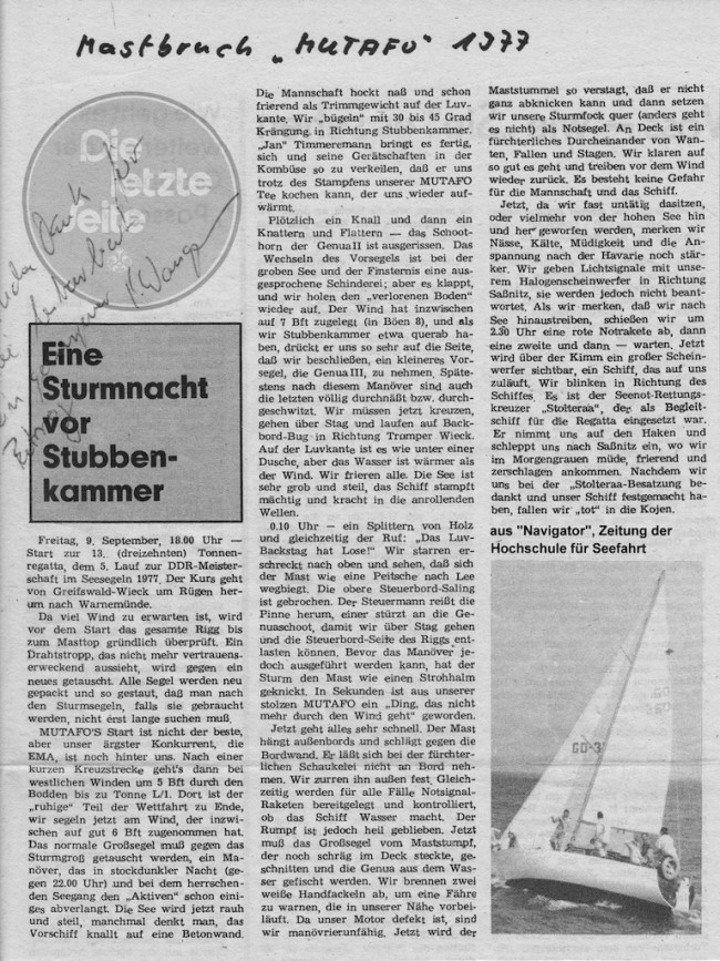 MUTAFO – Die 2 Vereine – Akademischer Segelverein Warnemünde
